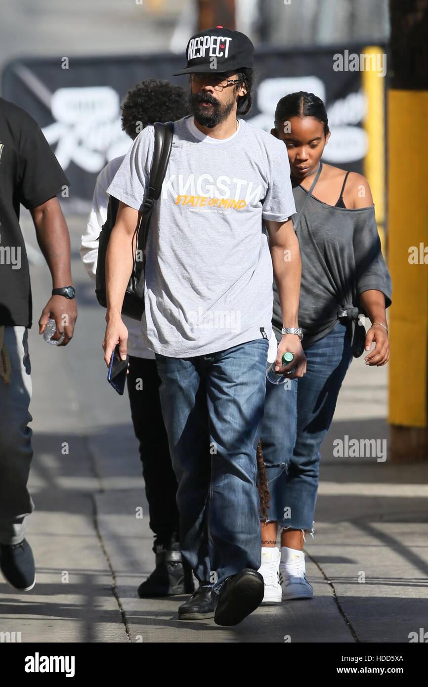 Damien Marley seen at the ABC studios before his performance on Jimmy ...