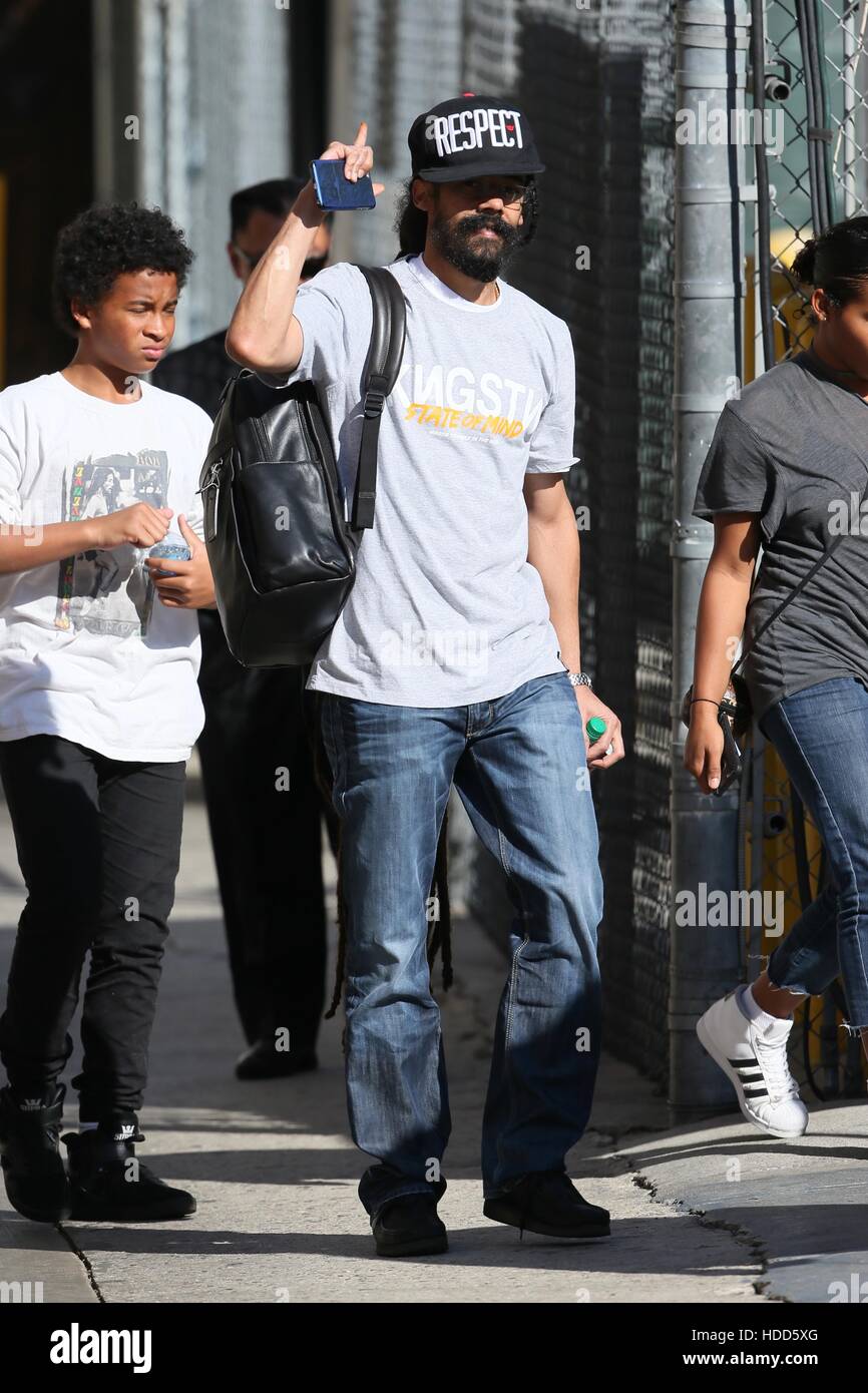 Damien Marley seen at the ABC studios before his performance on Jimmy ...