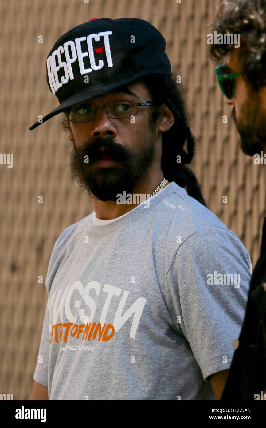 Damien Marley seen at the ABC studios before his performance on Jimmy ...