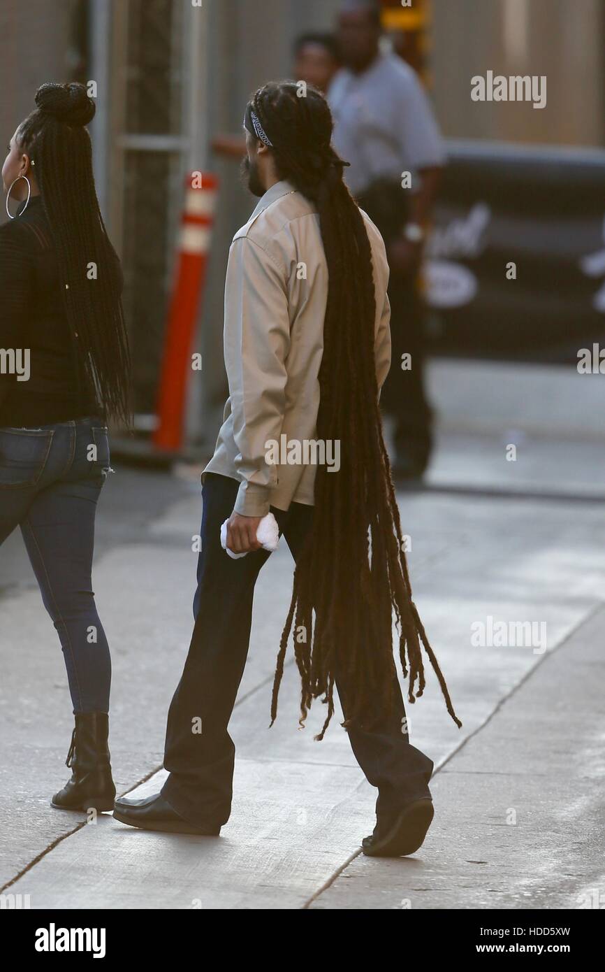 Damien Marley seen at the ABC studios before his performance on Jimmy ...