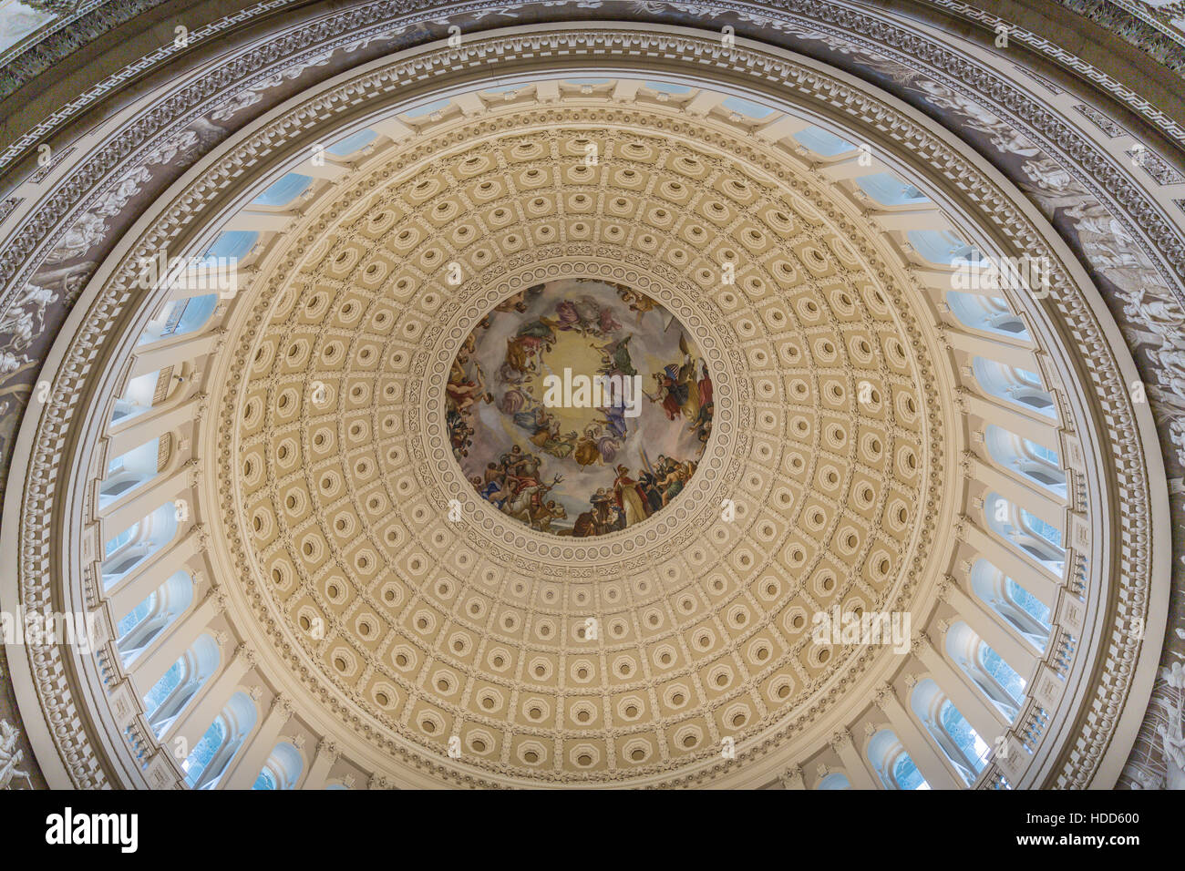 Inside the dome and rotunda of the Washington DC Landmark Stock Photo ...