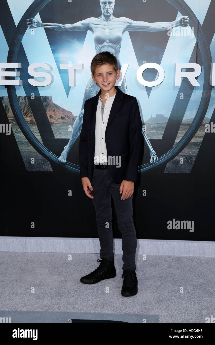 Oliver Bell attending the Los Angeles premiere of HBO drama 'Westworld ...