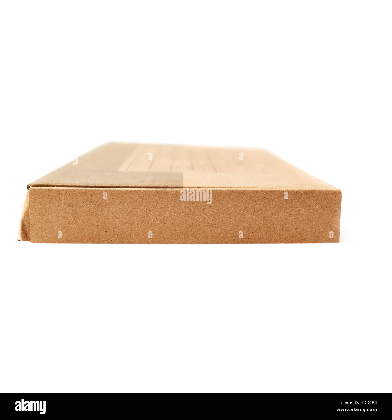 Closed long narrow cardboard box isolated over white background Stock ...
