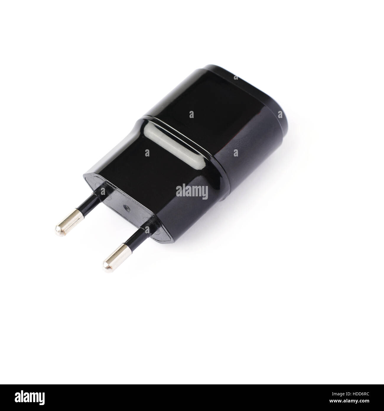 Black usb adapter charger isolated over the white background Stock ...