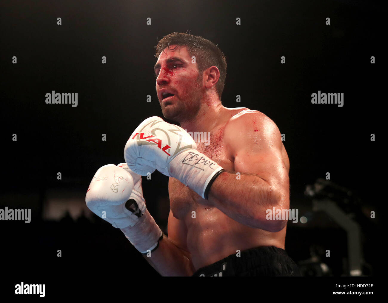 Frank Buglioni during his British Light-Heavyweight Championship bout ...