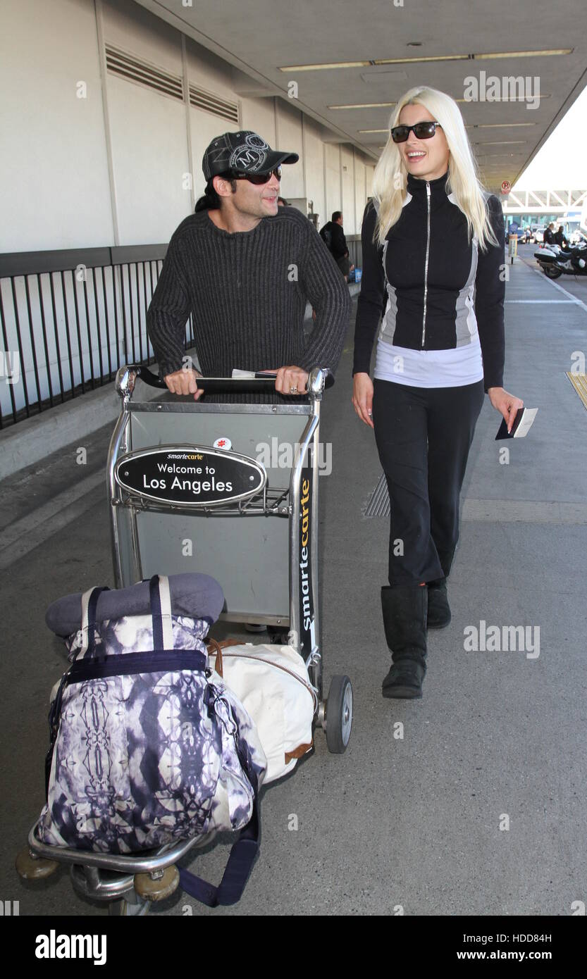 Corey Feldman at Los Angeles International Airport (LAX) with a female ...