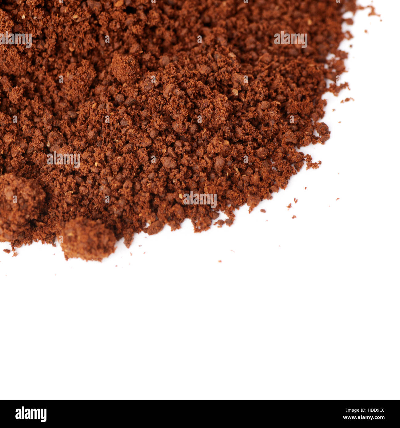 Ground milled black coffee powder isolated over white background Stock ...