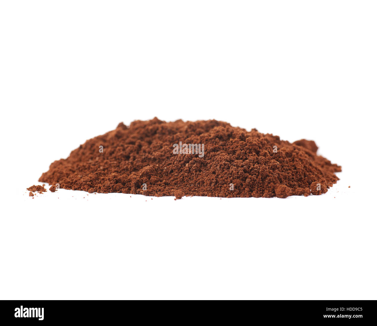 Ground milled black coffee powder isolated over white background Stock ...