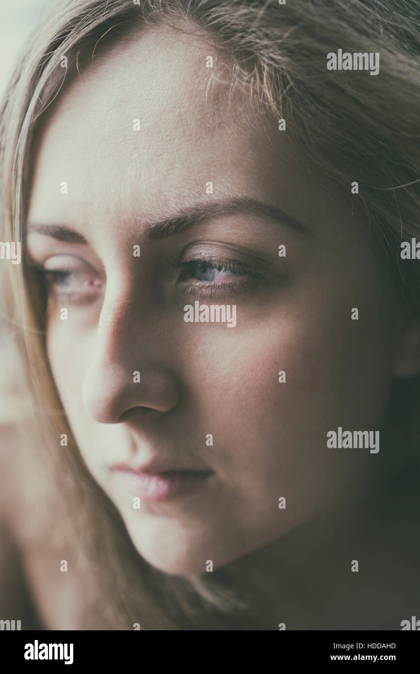 Sad face close up hi-res stock photography and images - Alamy