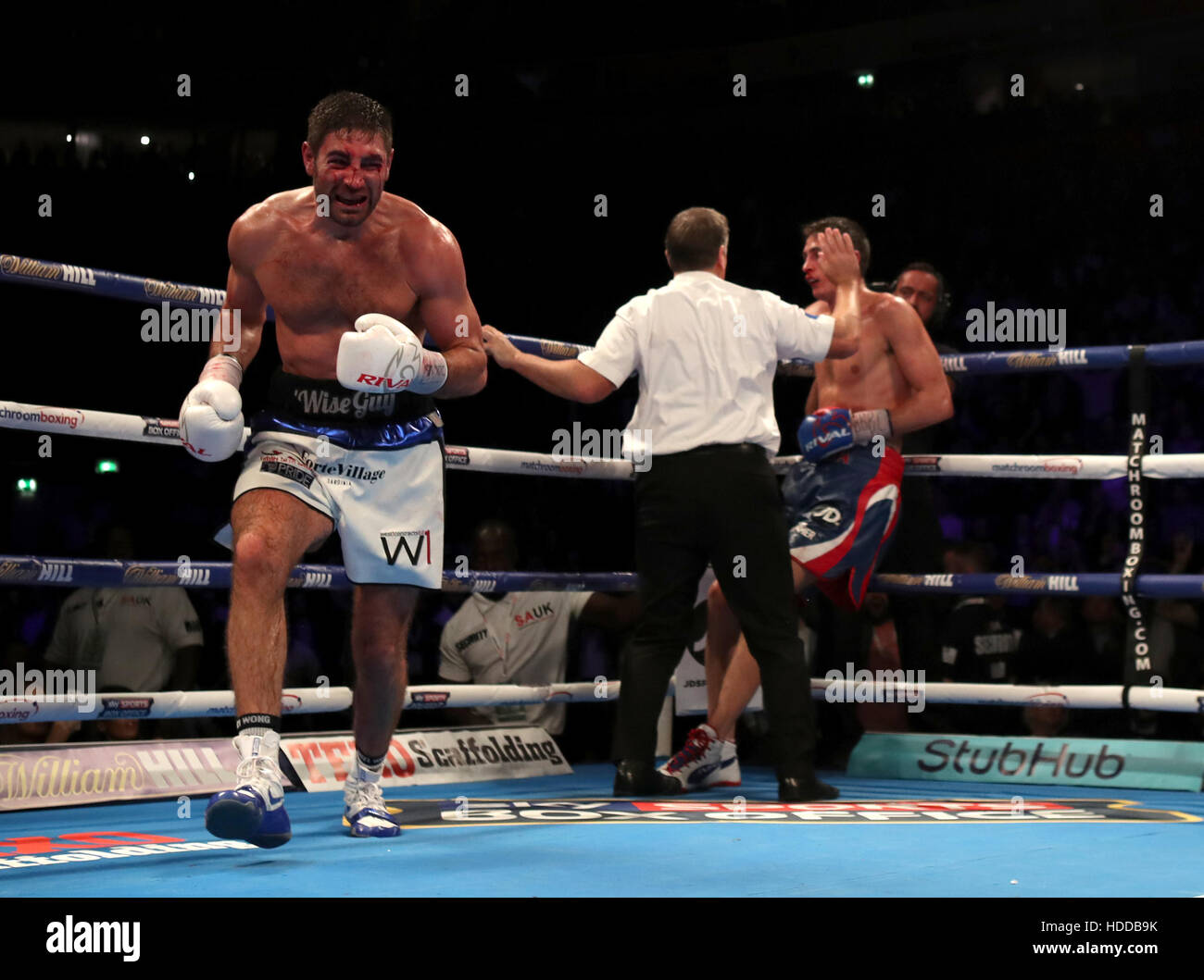 Frank Buglioni (left) celebrates beating Hosea Burton during their ...