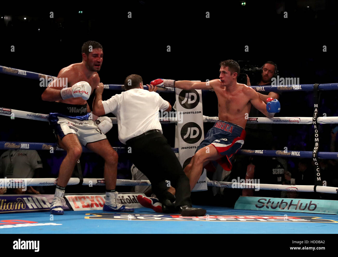 Frank Buglioni (left) celebrates beating Hosea Burton during their ...