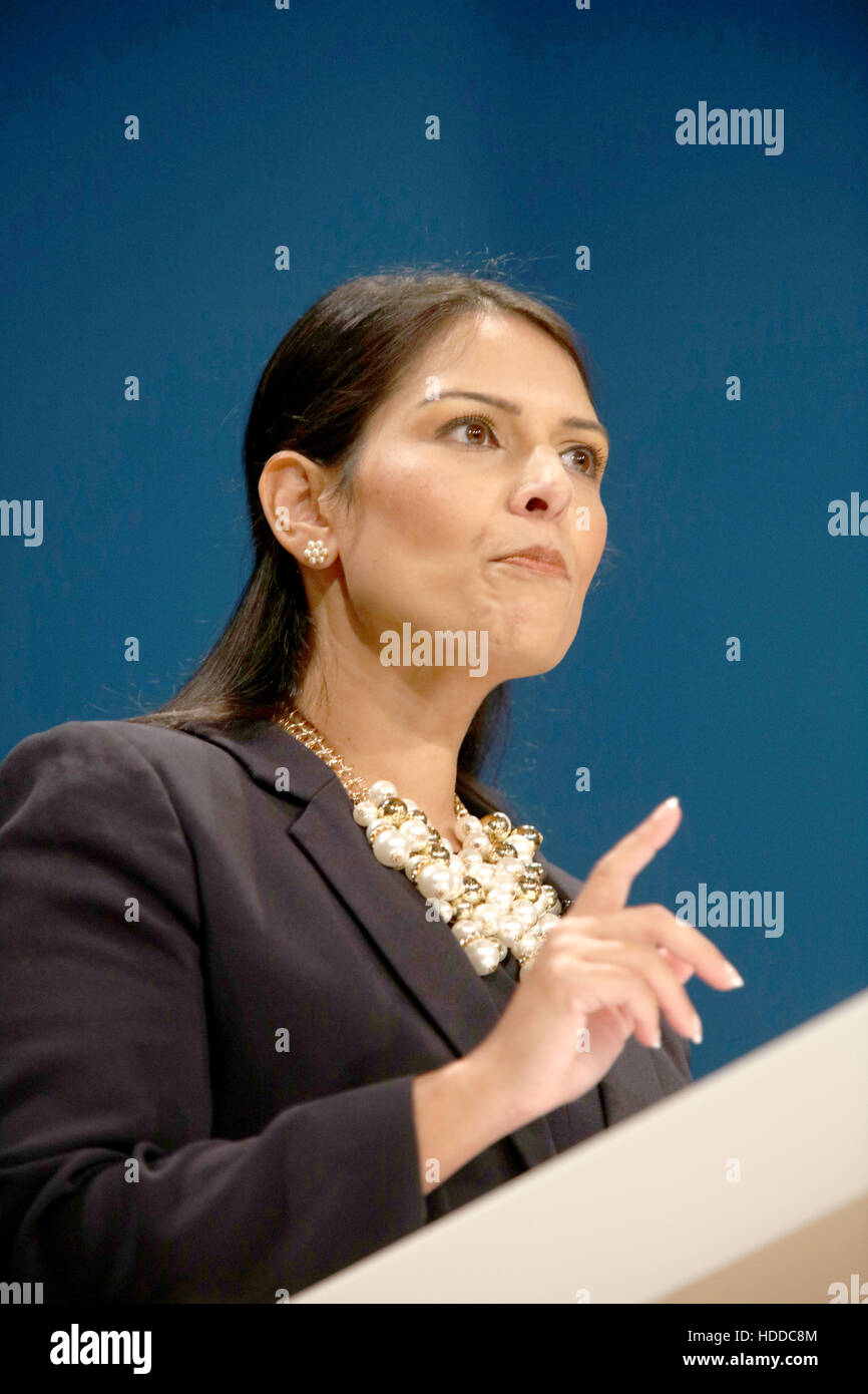 Secretary of State for International Development Priti Patel addressing ...