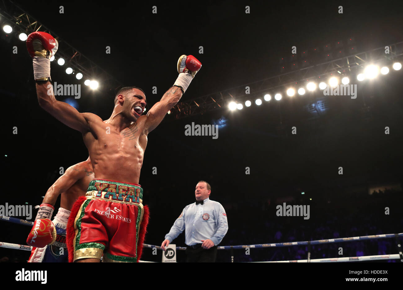 Kal Yafai celebrates beating Luis Concepcion during their Vacant WBA ...