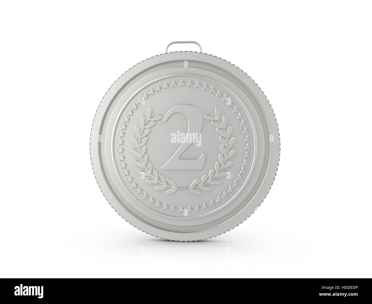 Silver medal on a white background. 3D illustration Stock Photo - Alamy