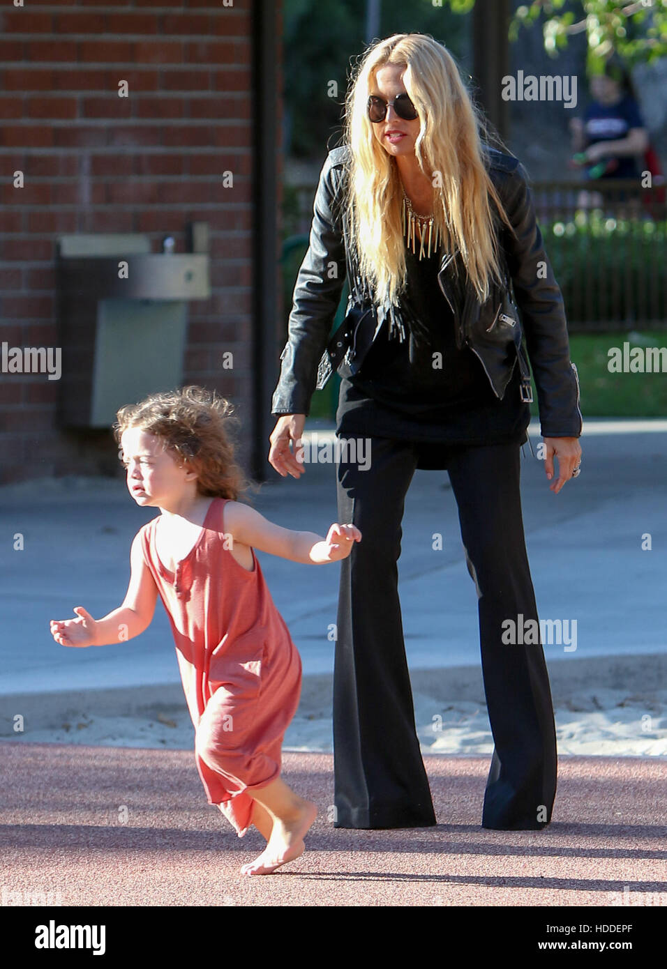 Rachel Zoe takes her children to the park in Beverly Hills, California ...