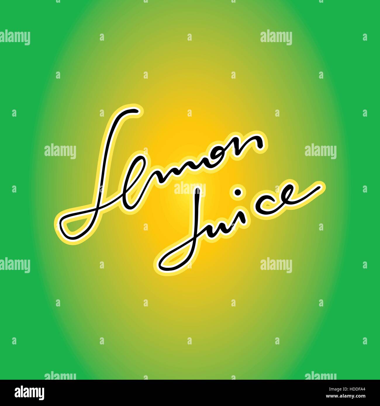Handwritten Calligraphic Vector Illustration Label with Text: Lemon ...