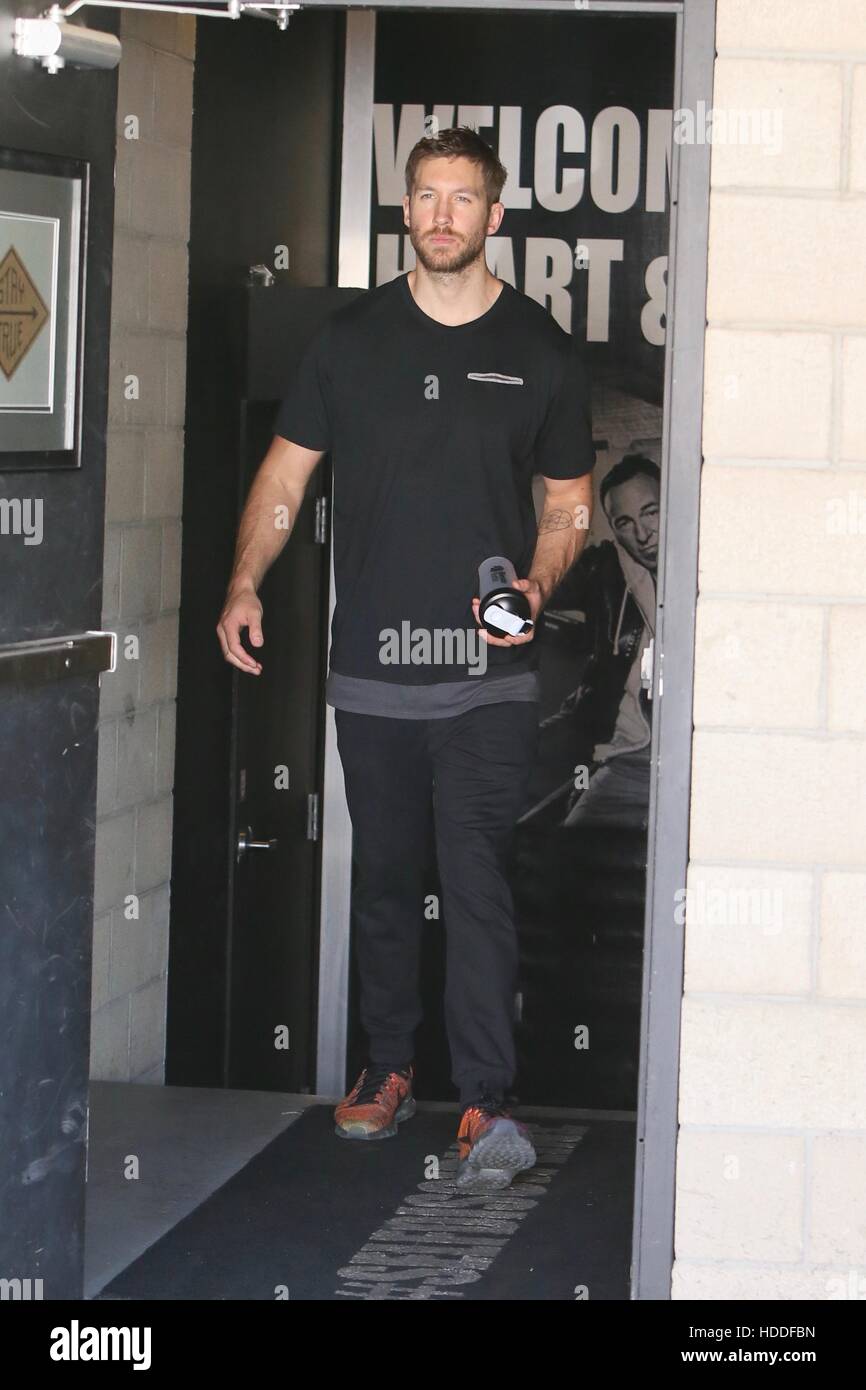 Calvin Harris seen leaving a gym after a workout Featuring: Calvin ...