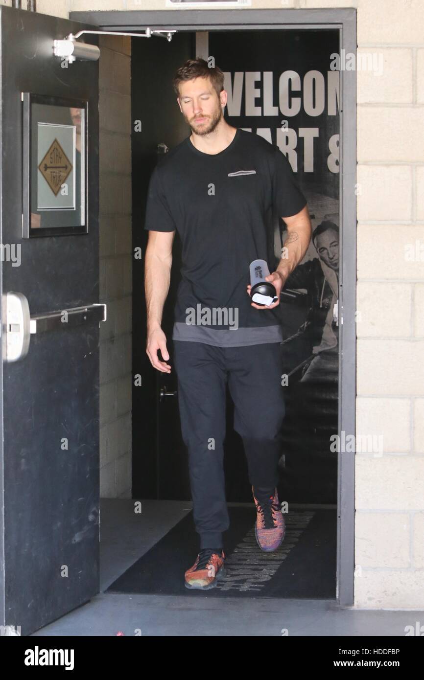 Calvin Harris seen leaving a gym after a workout Featuring: Calvin ...