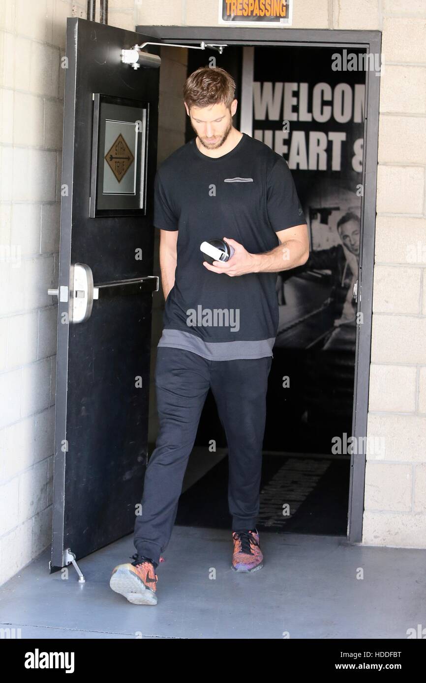 Calvin Harris seen leaving a gym after a workout Featuring: Calvin ...