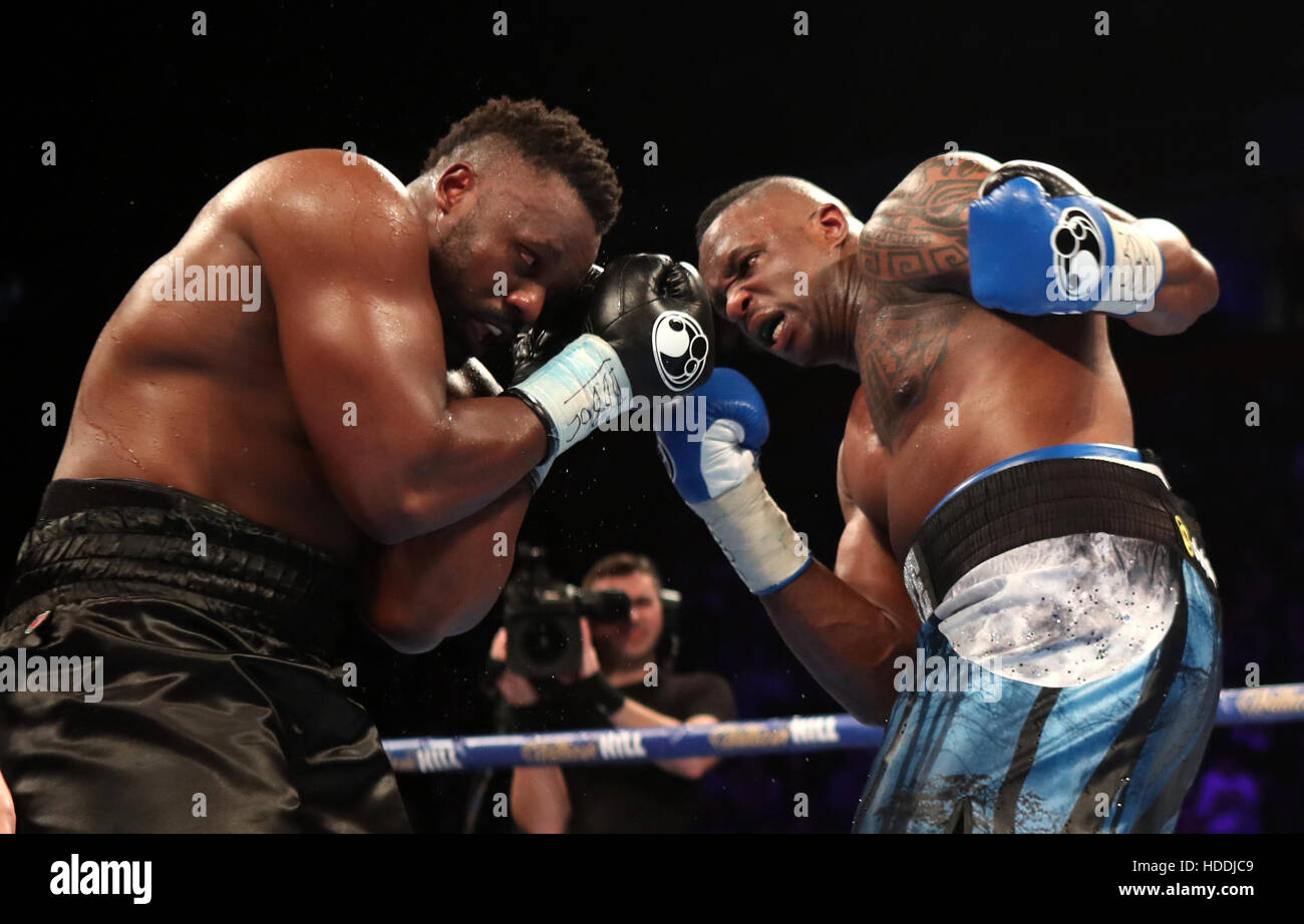 Dillian Whyte (right) in action against Dereck Chisora during their WBC ...