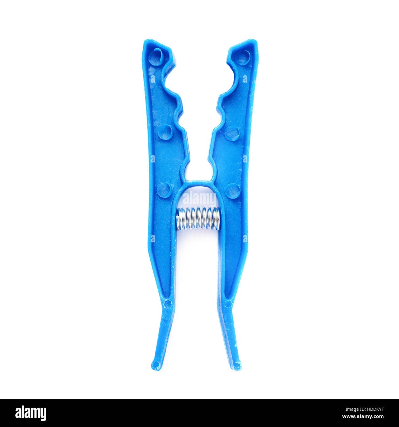 Single plastic cloth peg isolated over white background Stock Photo - Alamy