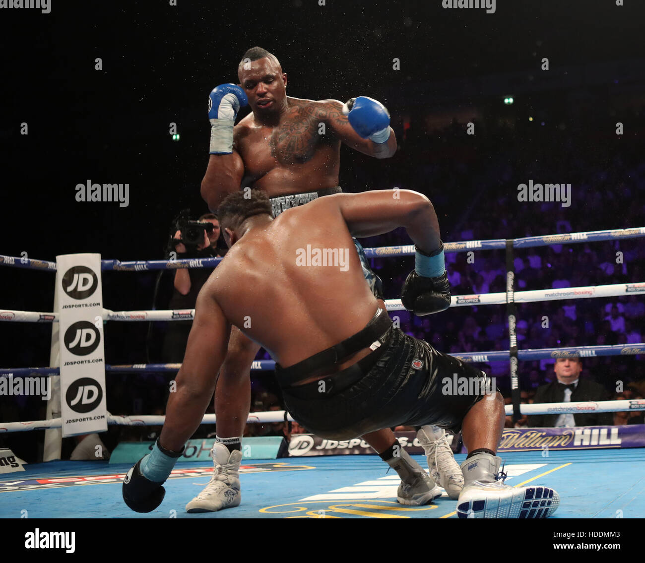 Dillian Whyte (back) in action against Dereck Chisora during their WBC ...