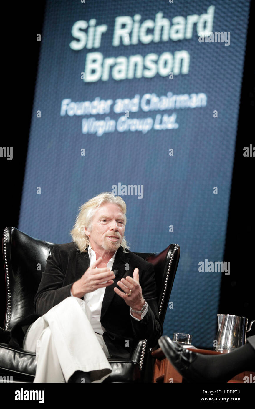 Richard Branson, founder and chairman of Virgin Group Ltd., speaks ...
