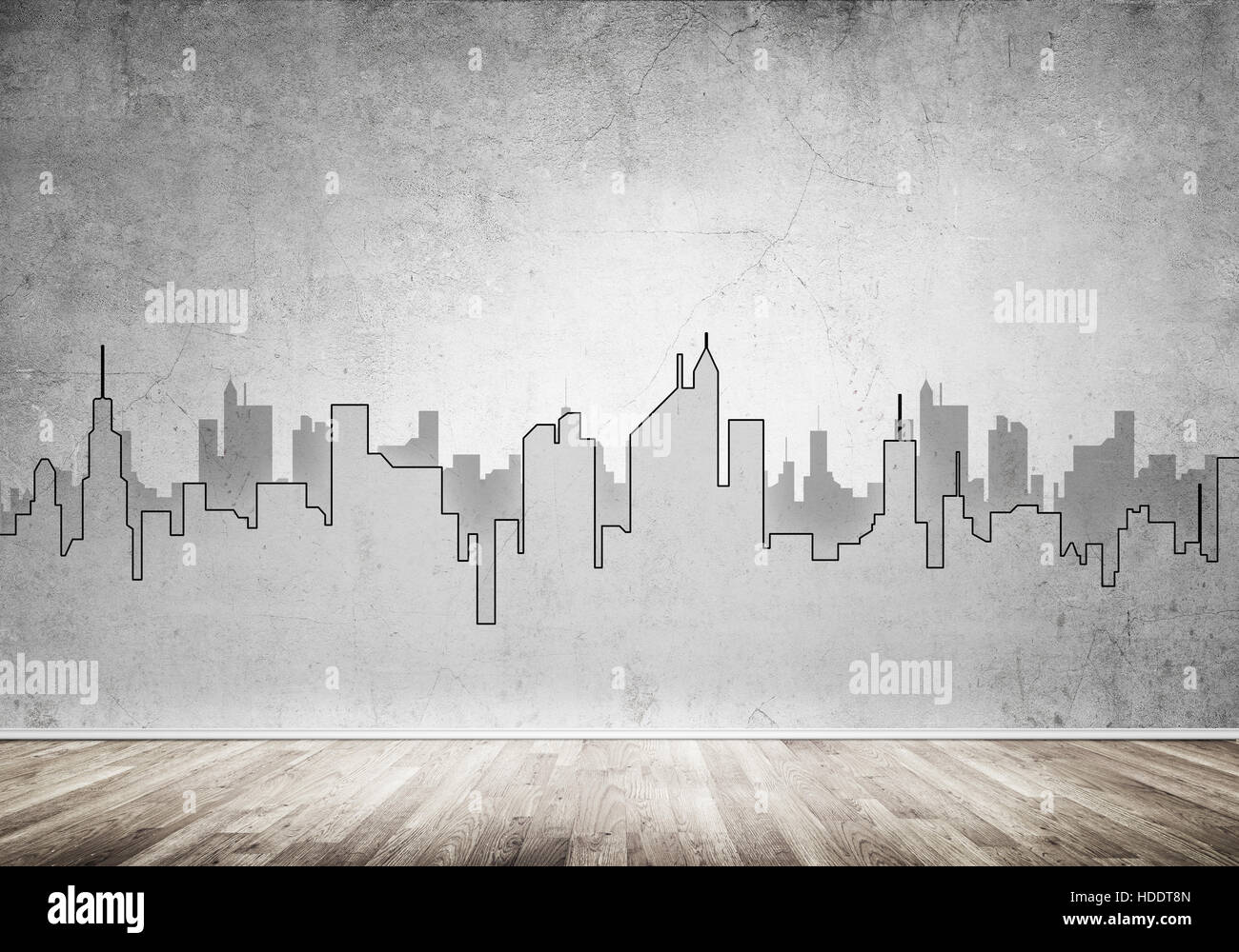 City design on wall Stock Photo - Alamy