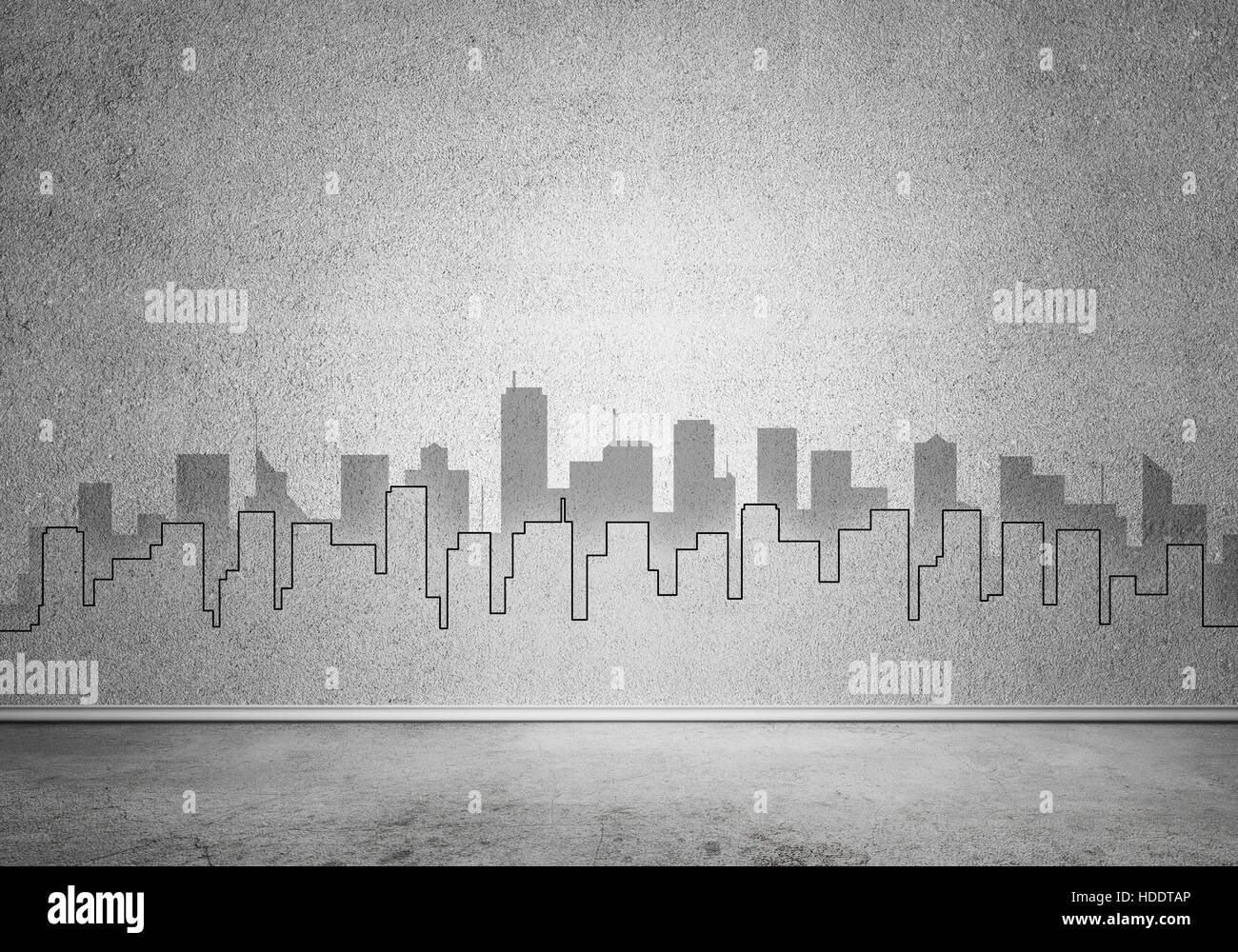 City design on wall Stock Photo - Alamy
