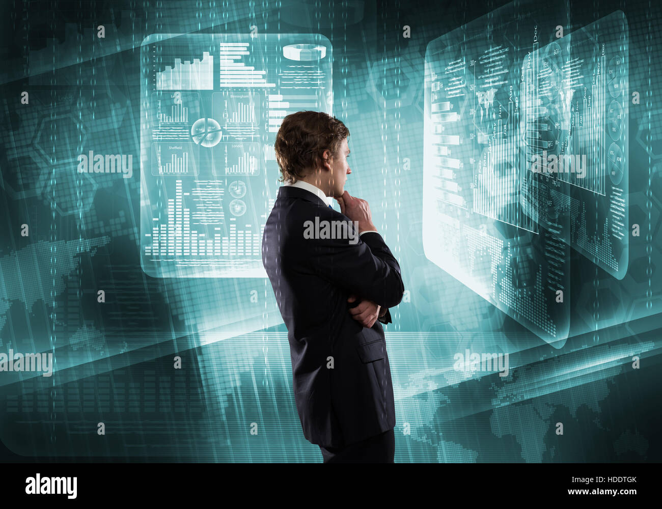Businessman using modern technologies Stock Photo - Alamy