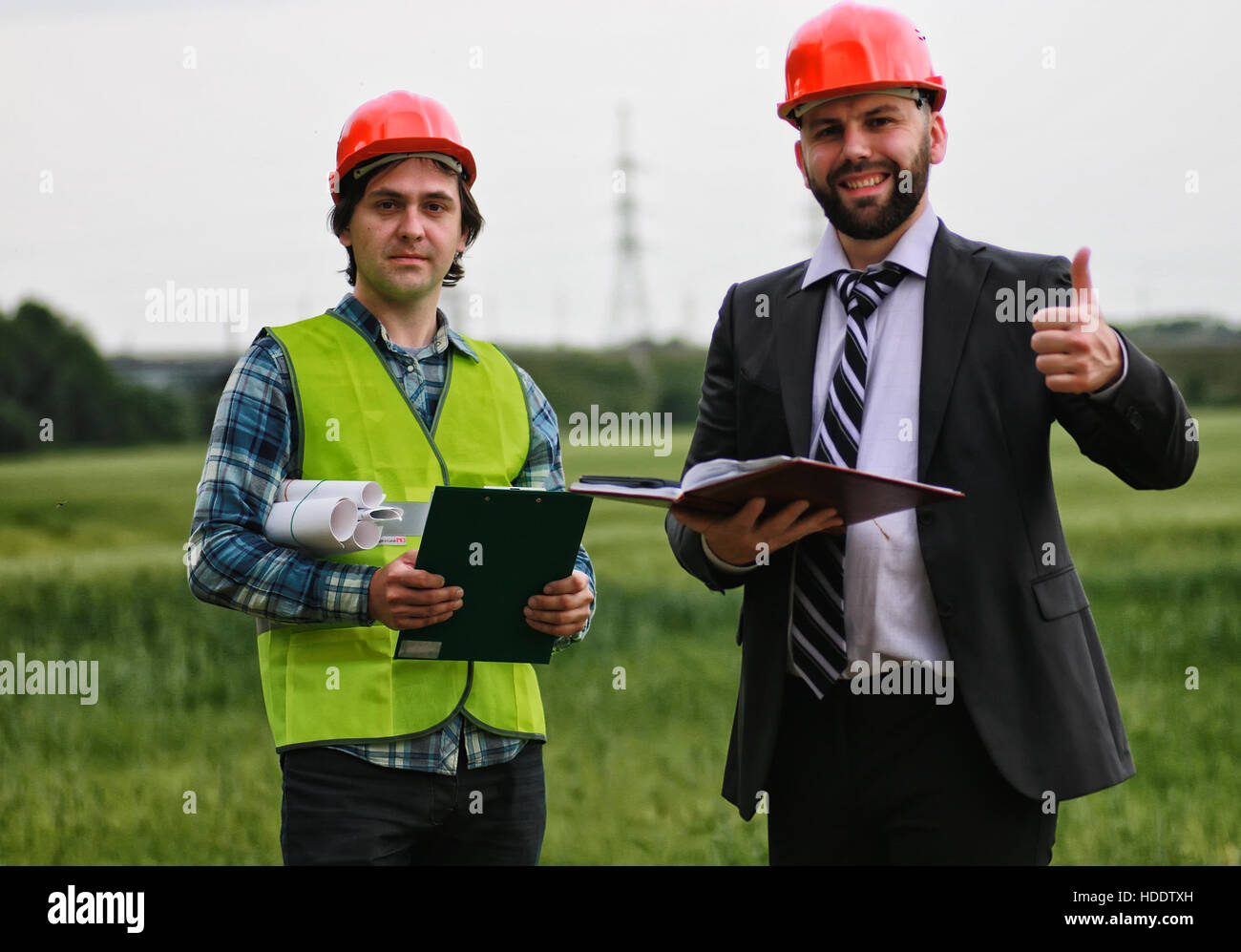 the working construction foreman in his place considering materials and ...