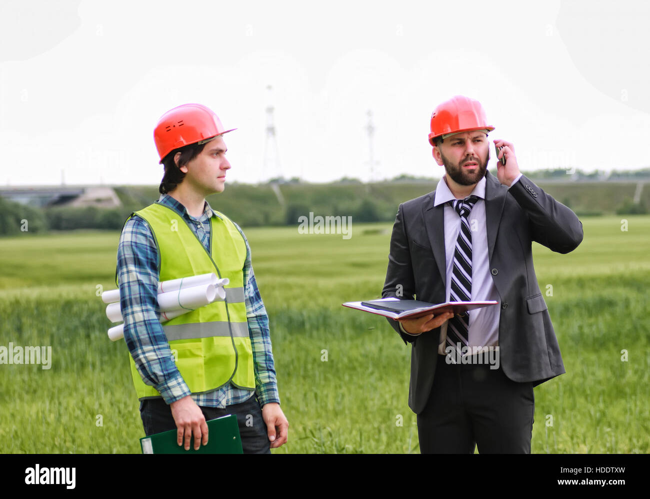 the working construction foreman in his place considering materials and ...