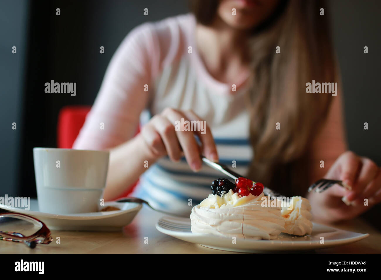 Pretty cute girl with long blond hair on a walk Stock Photo - Alamy