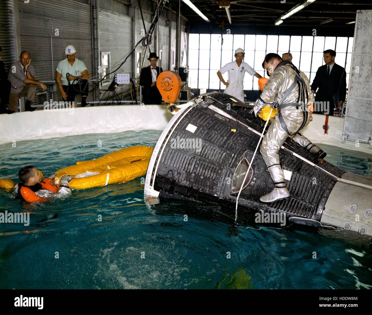 NASA Gemini-Titan 3 prime crew astronaut John Young trains on a Gemini ...