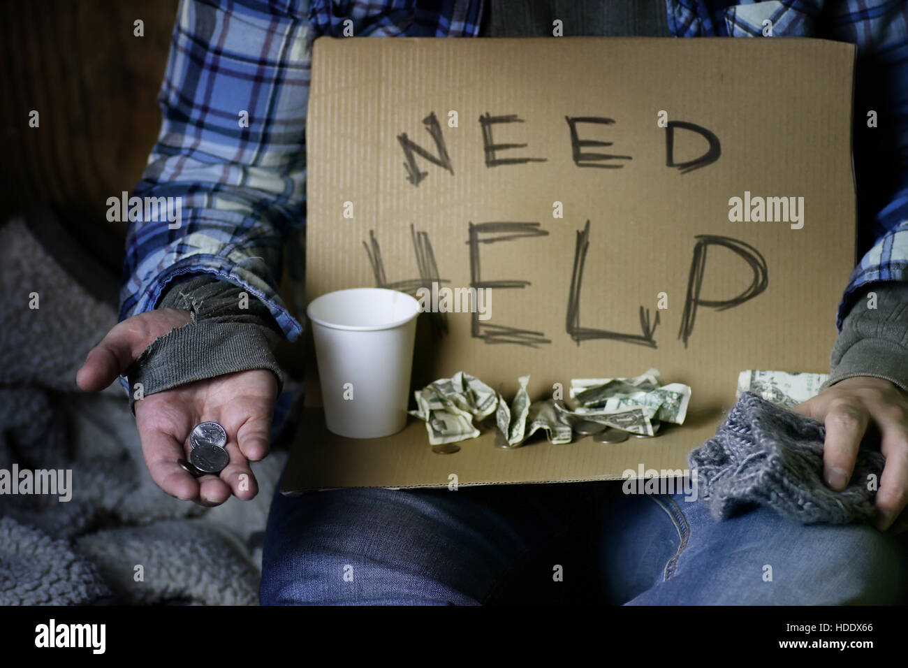 hand men aged hold the object help concept Stock Photo - Alamy
