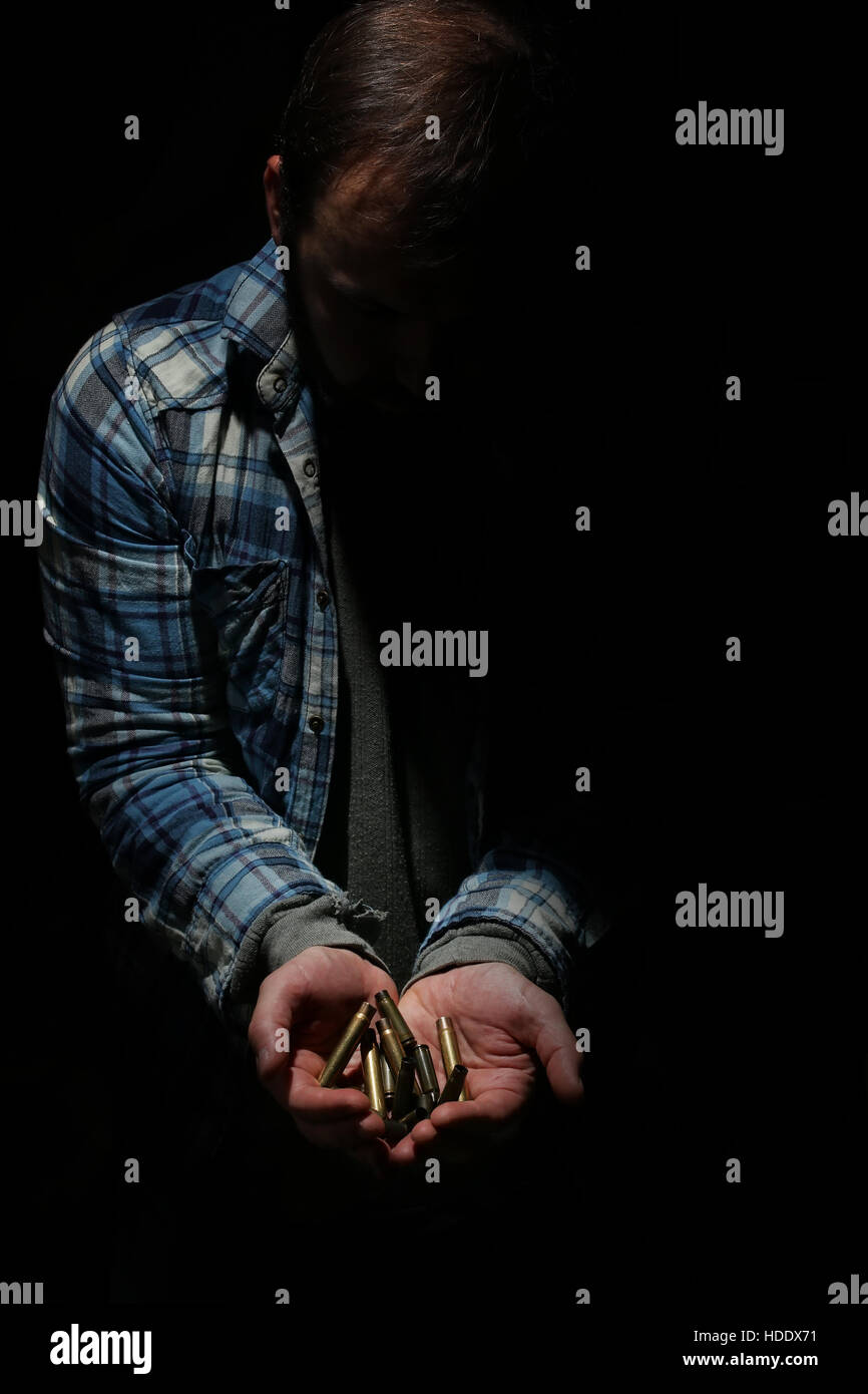 hand men aged hold the object help concept Stock Photo - Alamy