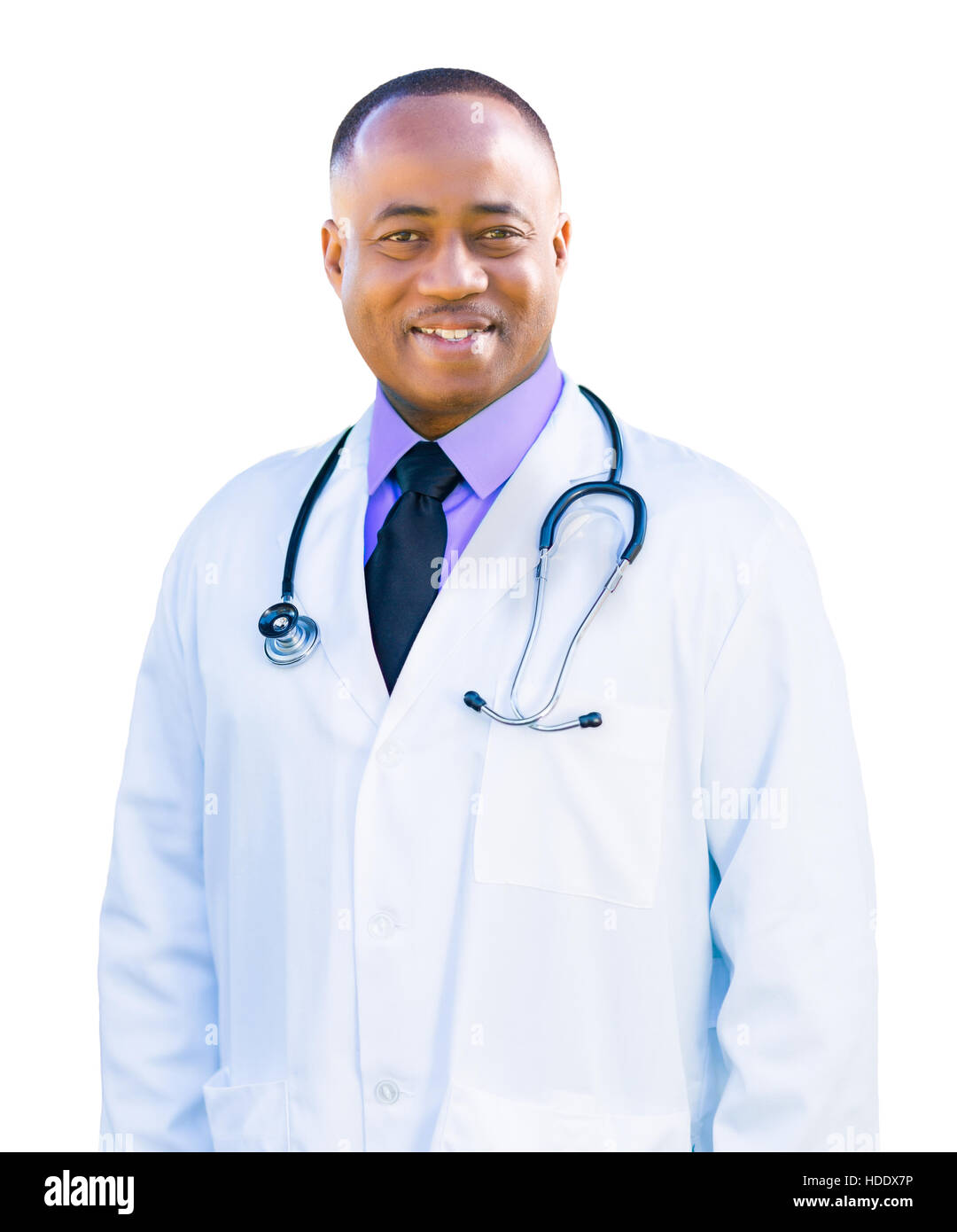 Handsome African American Male Doctor Isolated on a White Background ...