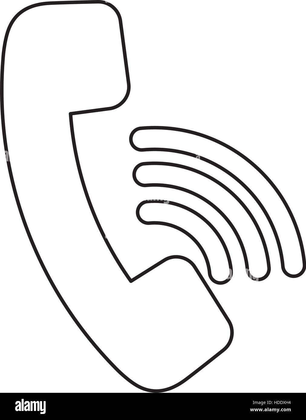 Telephone with waves symbol Stock Vector Image & Art - Alamy