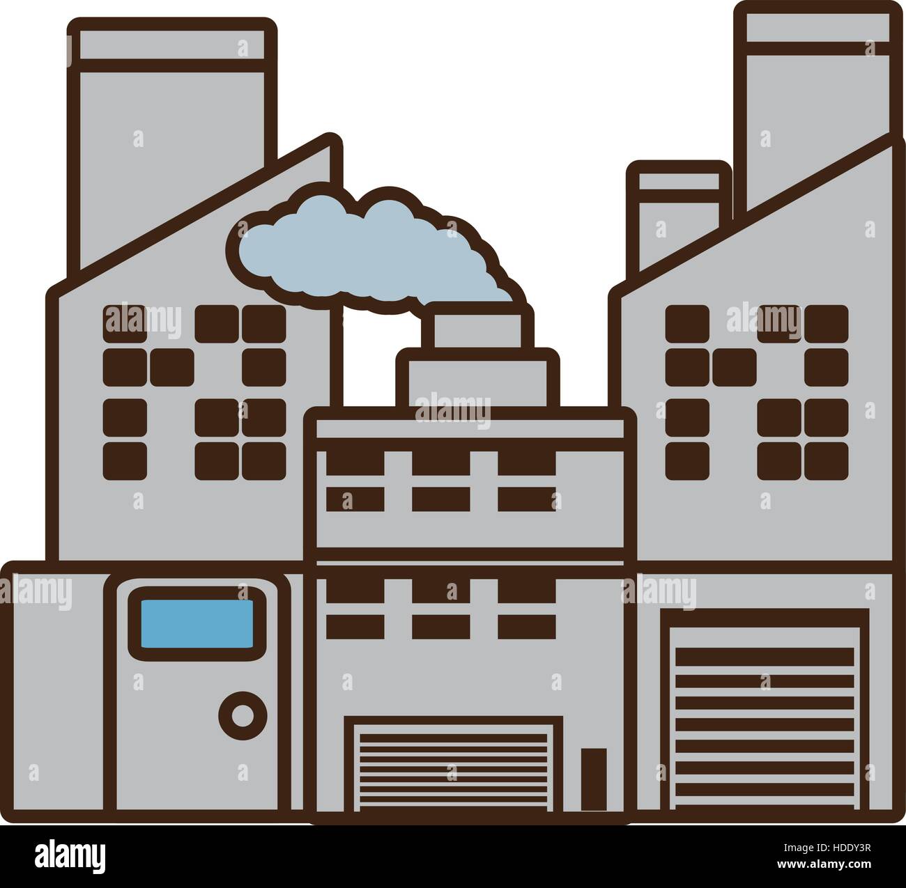 cartoon manufacture building pollution pipes Stock Vector Image & Art ...