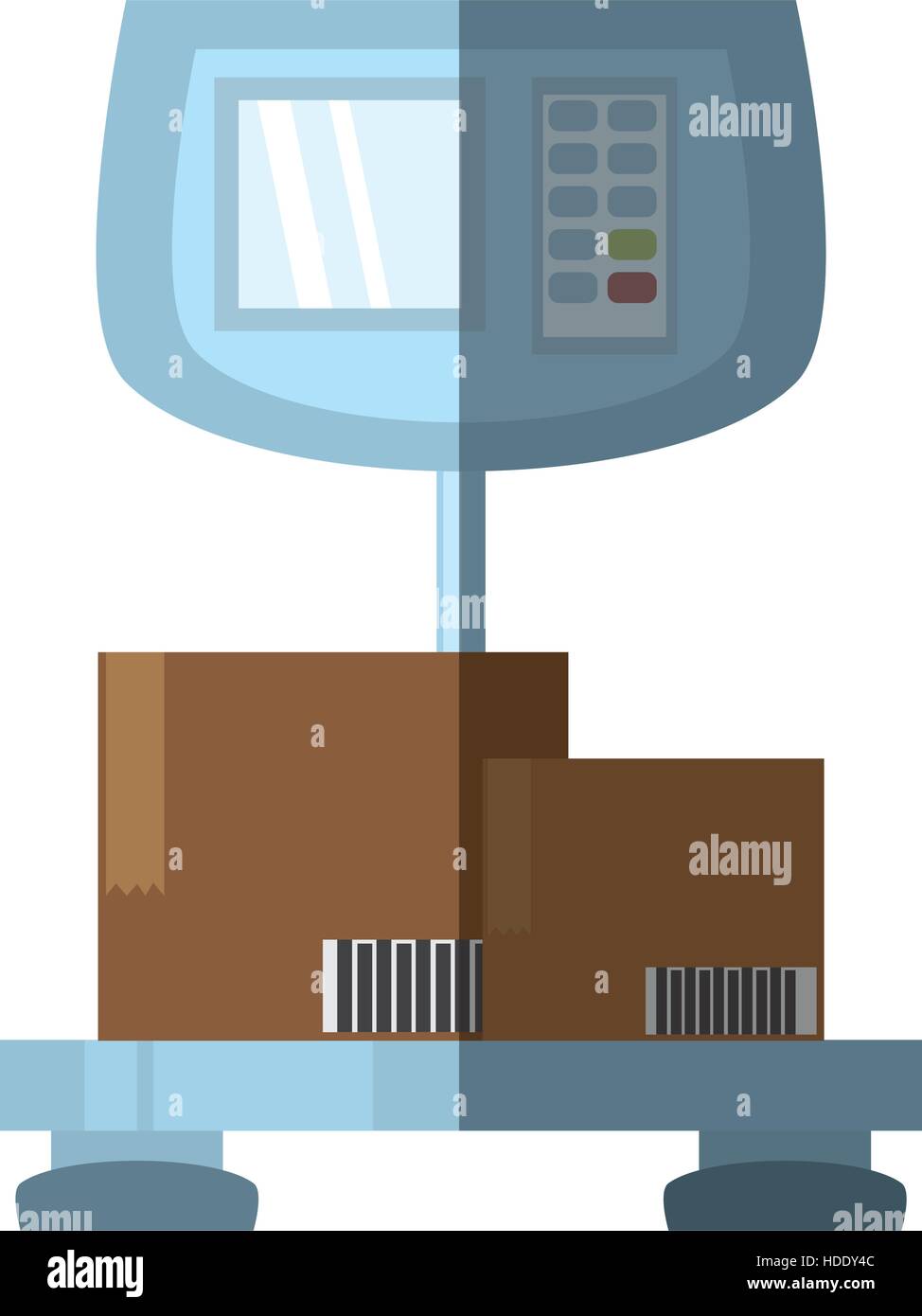 weight scale delivery boxes cargo shadow vector illustration eps 10 ...