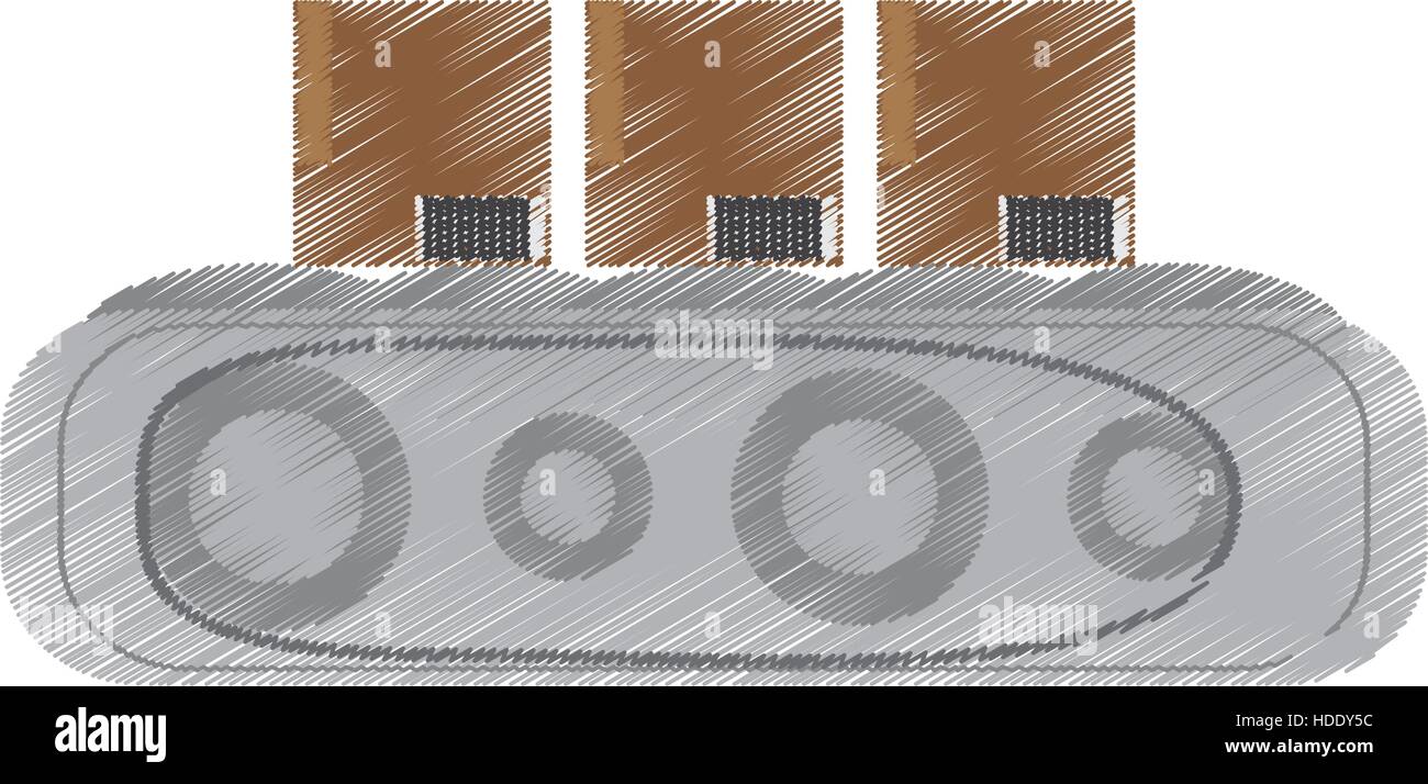 conveyor cardboard boxes production vector illustration eps 10 Stock ...