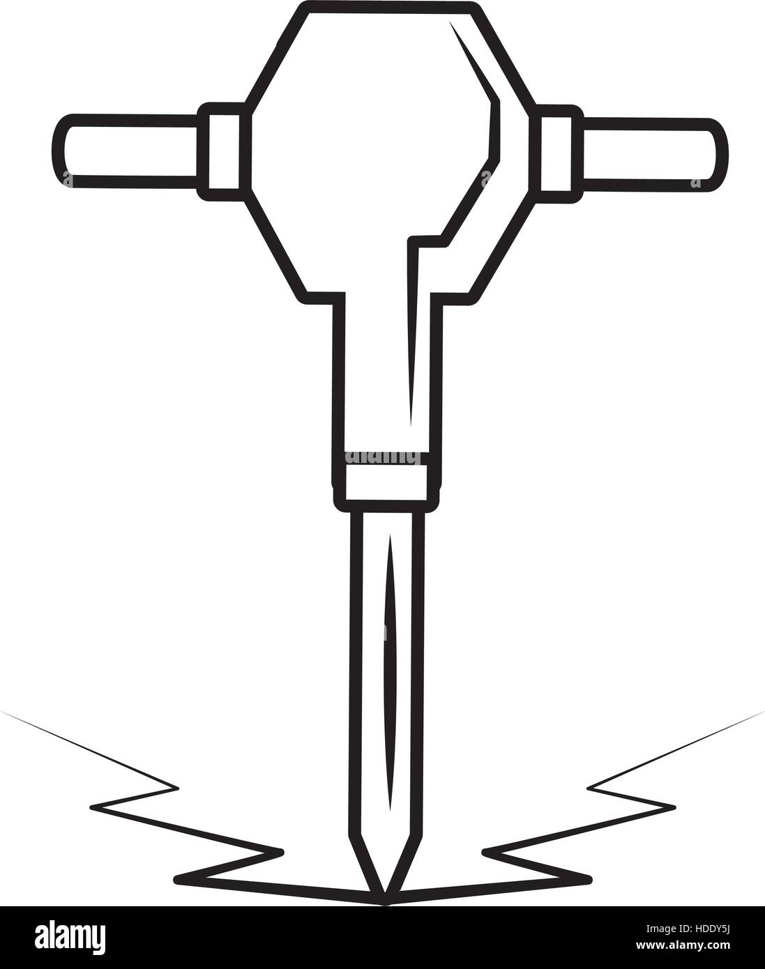 jackhammer electric tool construction outline vector illustration eps ...