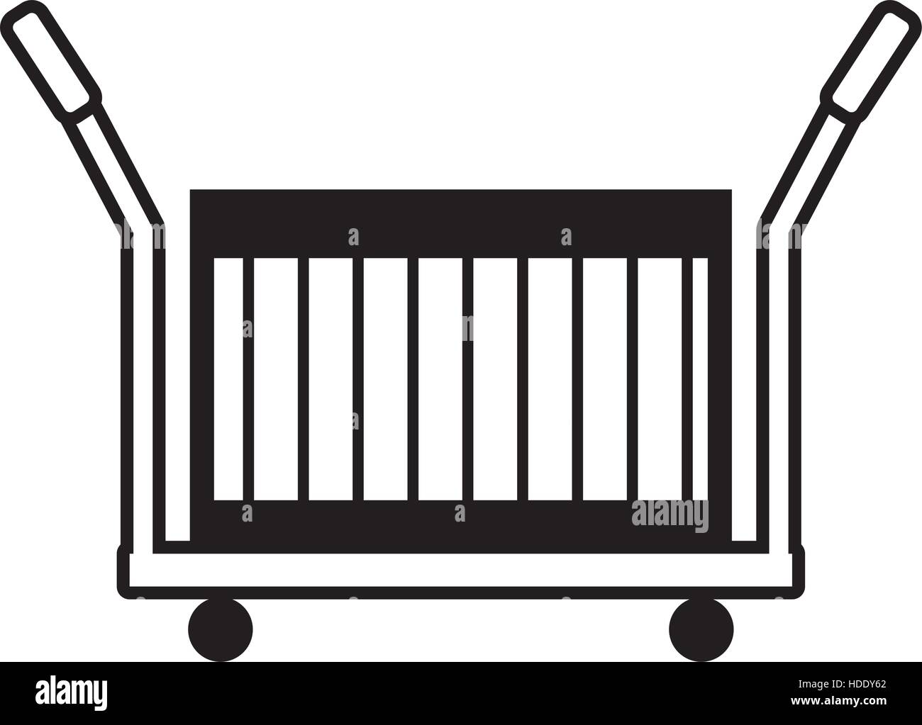 warehouse trolley with protection boxes outline vector illustration eps ...