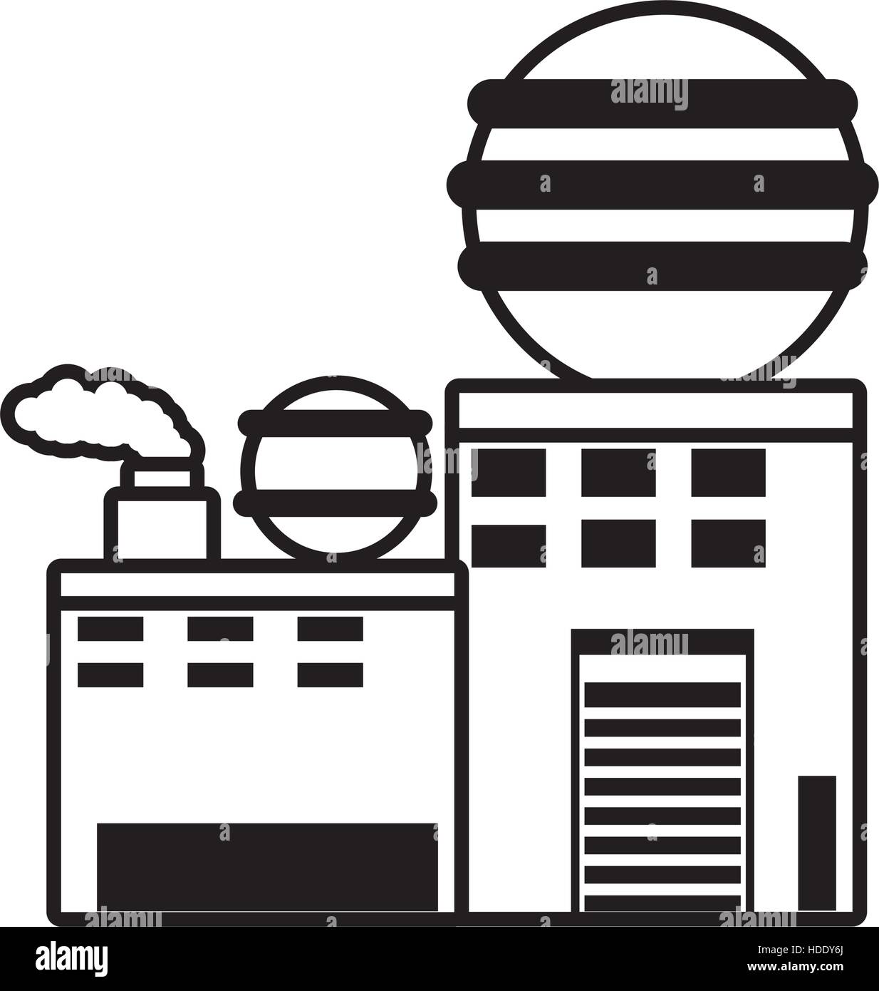 industry manufactory plant building outline vector illustration eps 10 ...