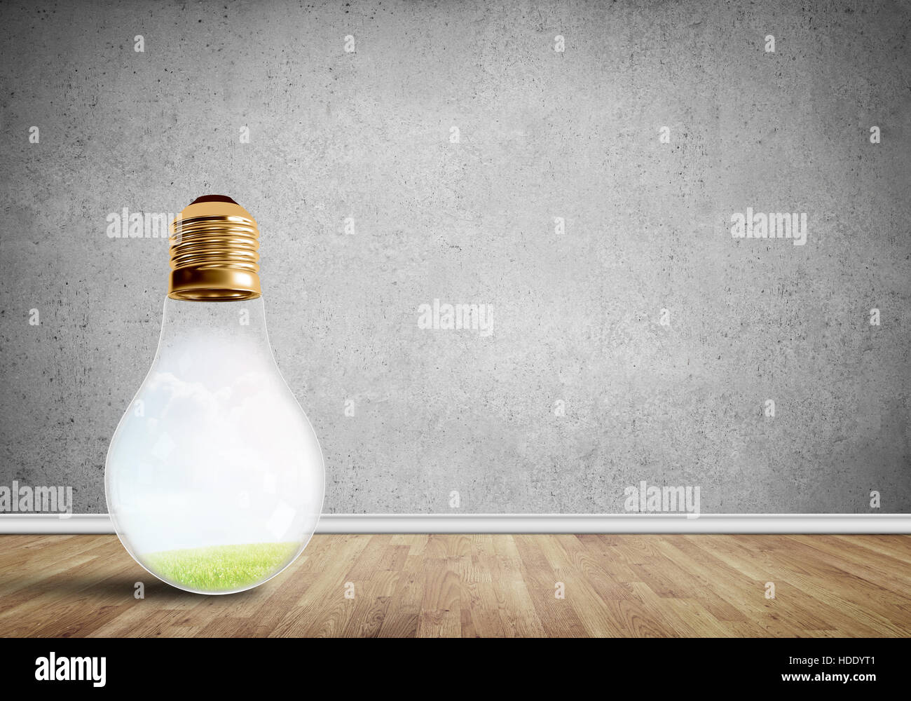 Light bulb in room Stock Photo - Alamy