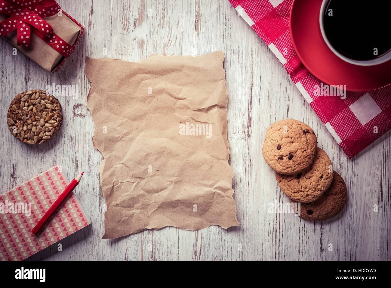 Coffee break with cookies Stock Photo - Alamy