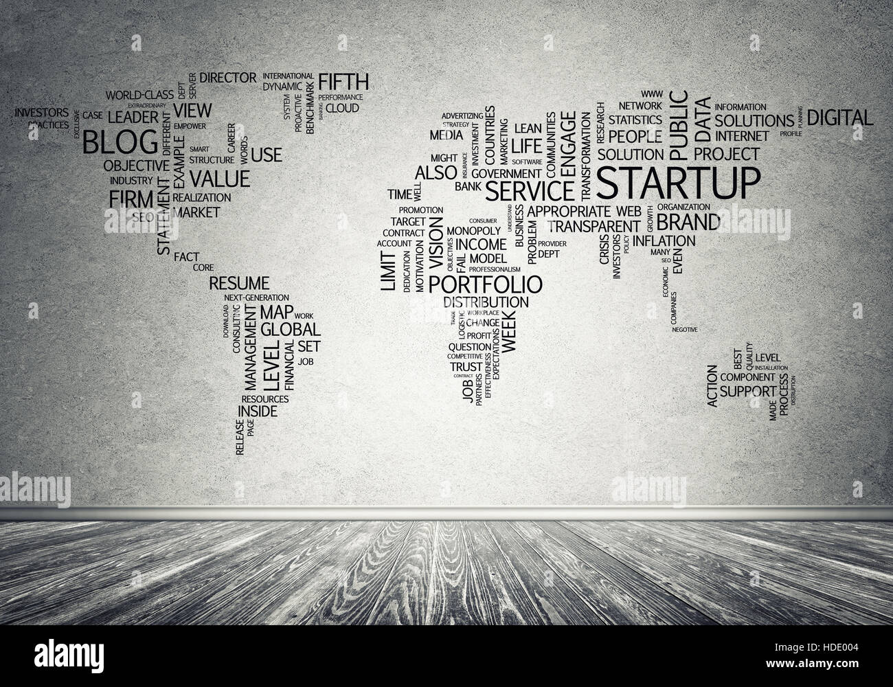 World map in typography Stock Photo - Alamy