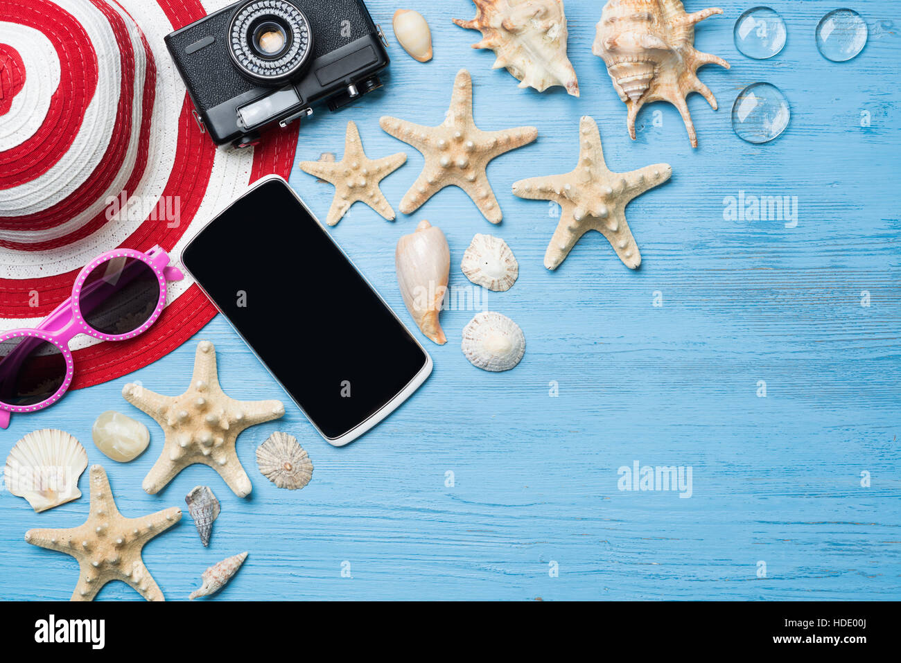 Summer objects for vacation Stock Photo - Alamy