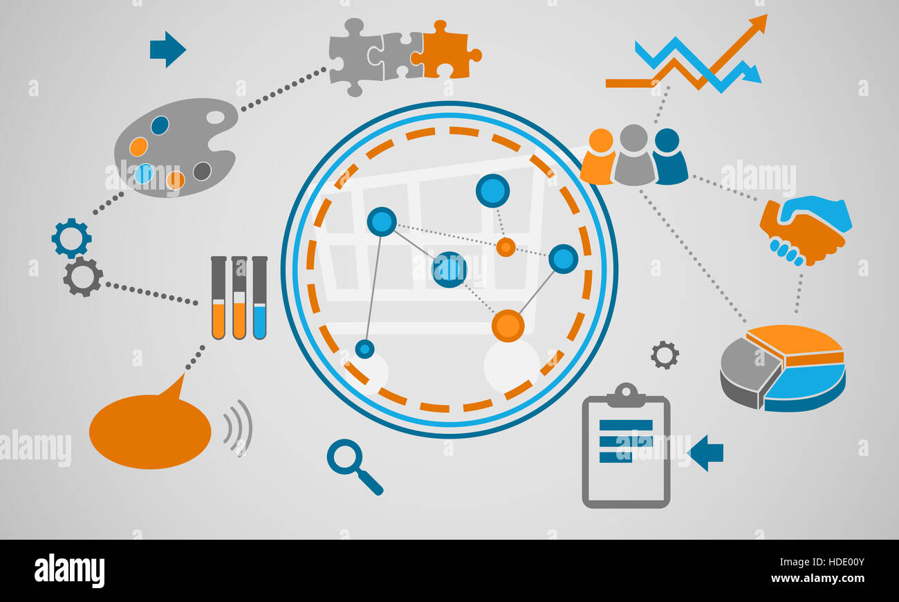 Connected interface icons Stock Photo - Alamy