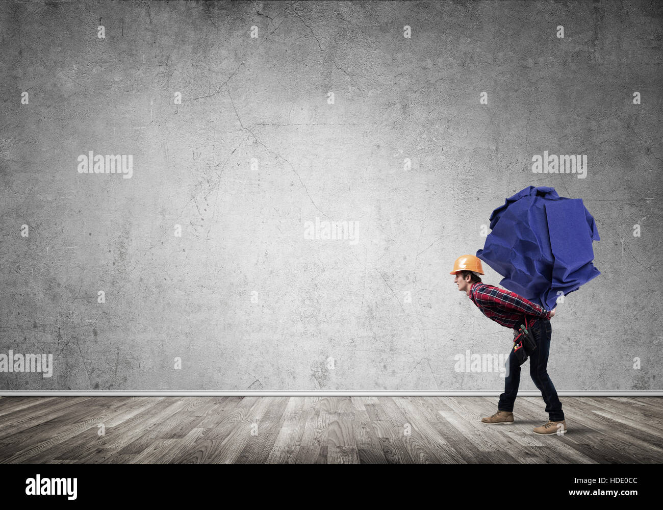 Engineer man carry load Stock Photo - Alamy